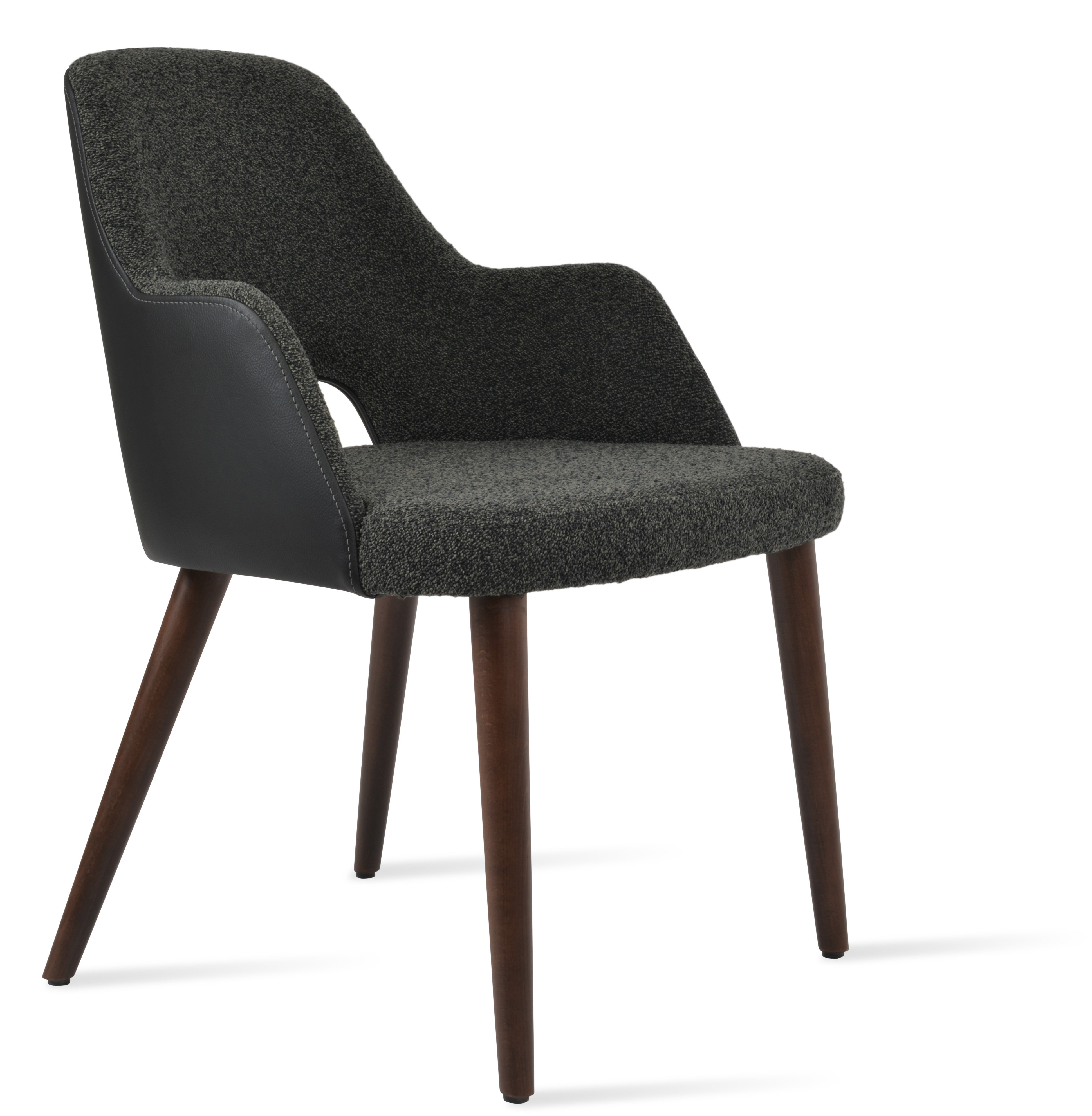 sohoConcept Sabrina Arm Chair in Gray Black Boucle Fabric | Wayfair