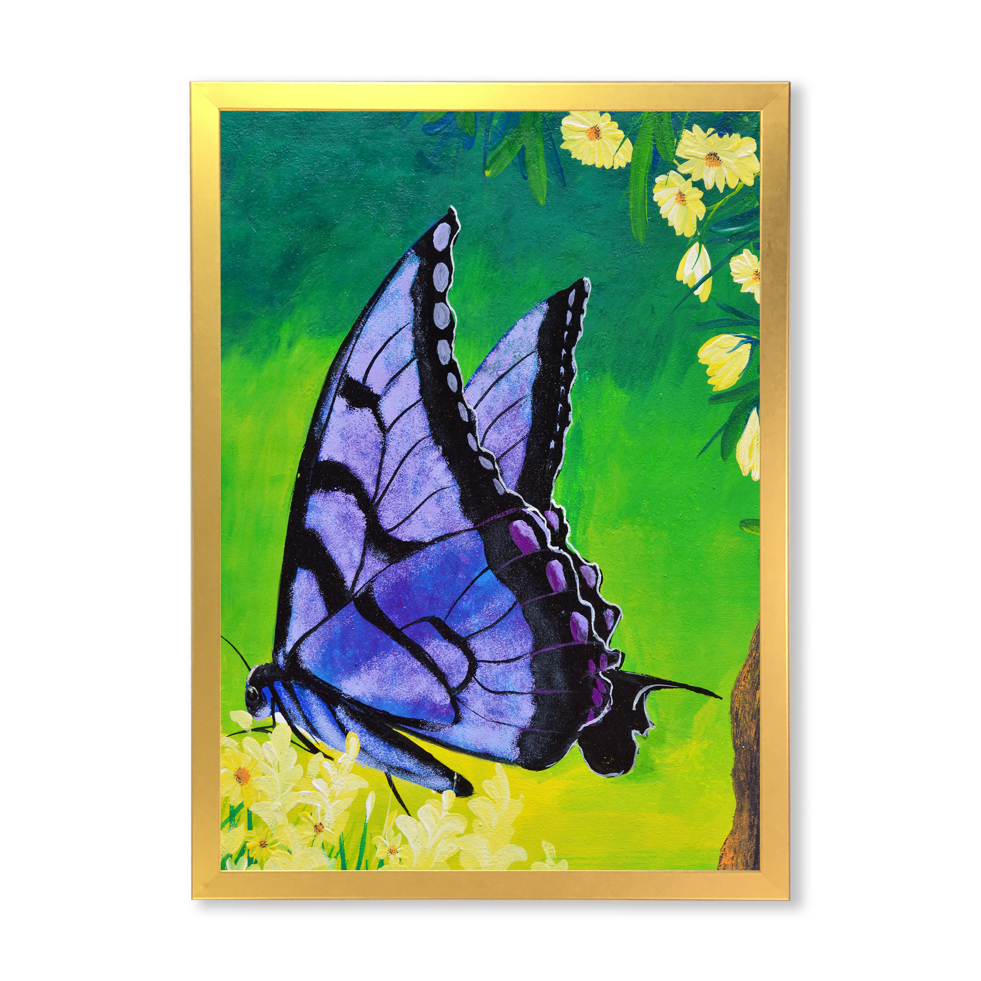 August Grove® Elegant Purple Butterfly Portrait Elegant Purple ...