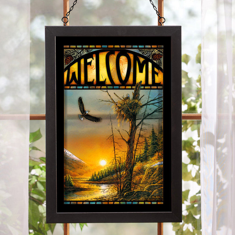 Loon Peak® Flying Free Bald Eagle Window Panel | Wayfair