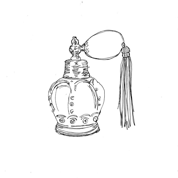 Winston Porter Vintage Perfume - Wrapped Canvas Drawing Print | Wayfair