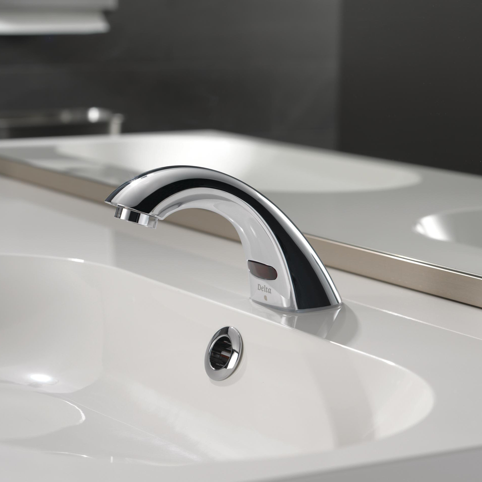 Delta Electronic Battery Lavatory Faucet with Grid Strainer & Reviews ...