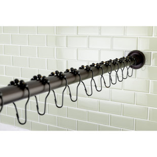 Wayfair | Fixed Straight Shower Curtain Rods You'll Love in 2022