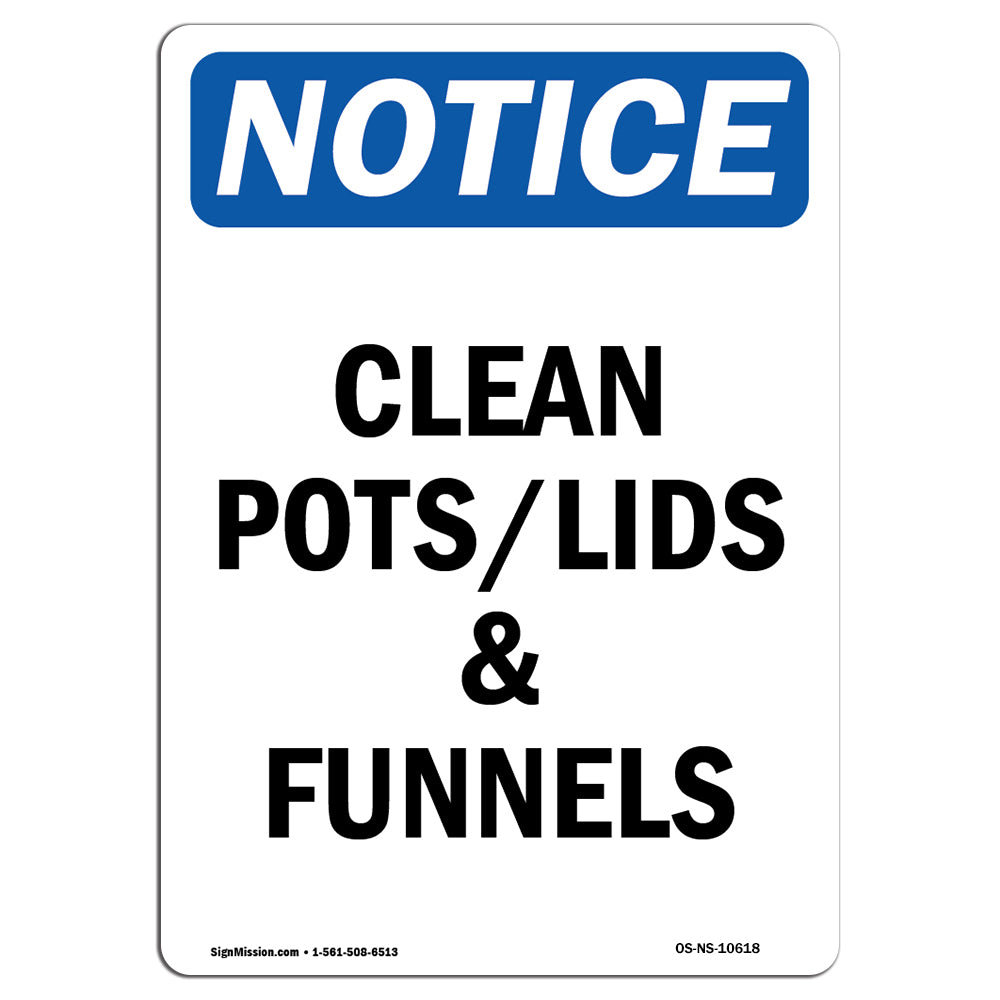 SignMission Clean Pots Lids and Funnels Sign | Wayfair