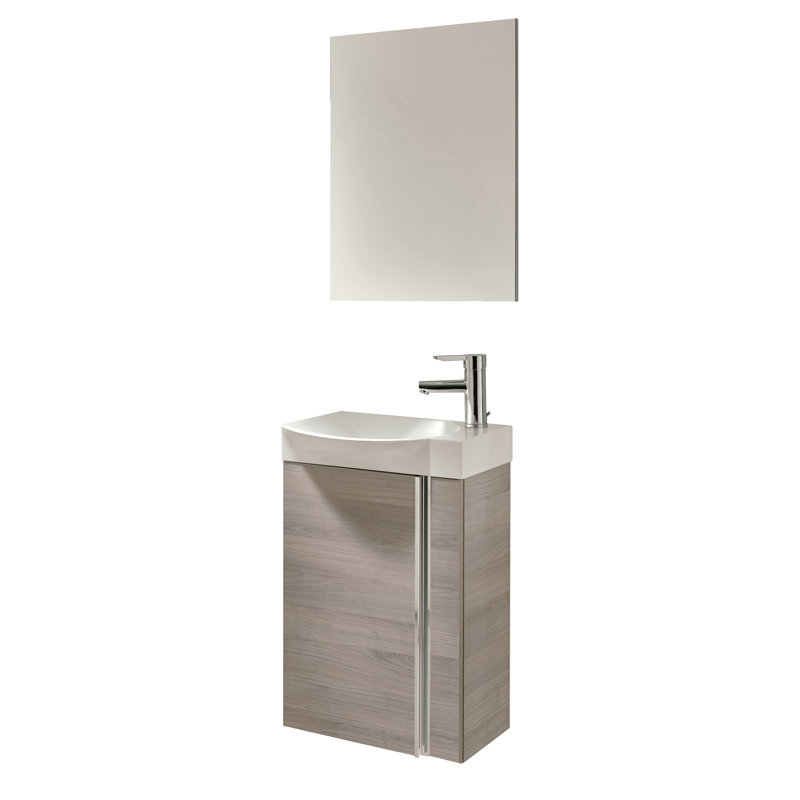 Orren Ellis Margolis 18" Wall-Mounted Single Bathroom Vanity Set with ...