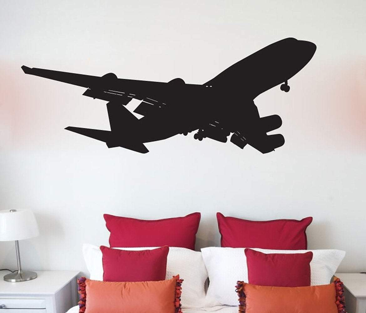 Red Barn Decals Boeing 747 Airplane Silhouette Vinyl Wall Words Decal ...
