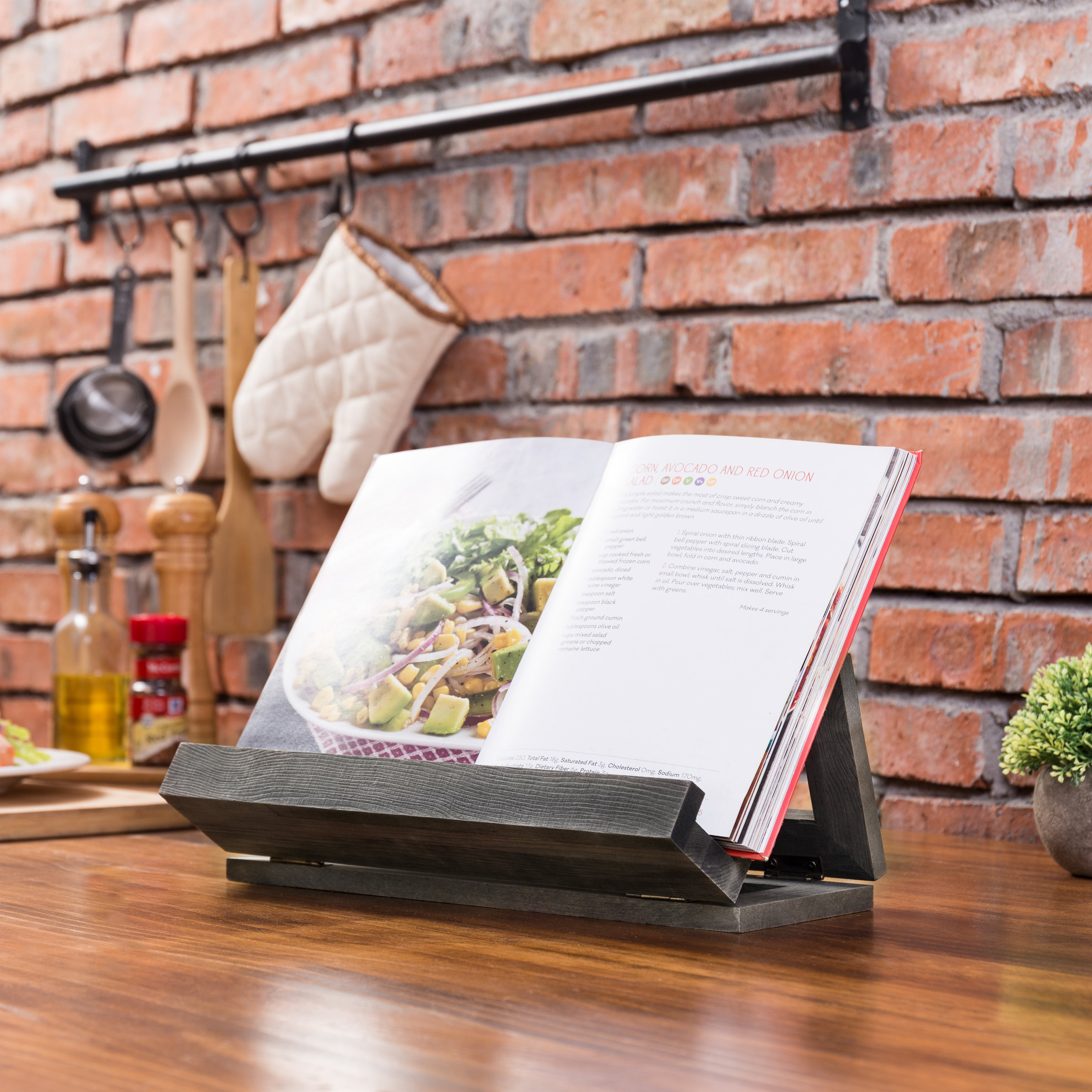 MyGift 9.44'' H Solid Wood Book Stand & Reviews | Wayfair