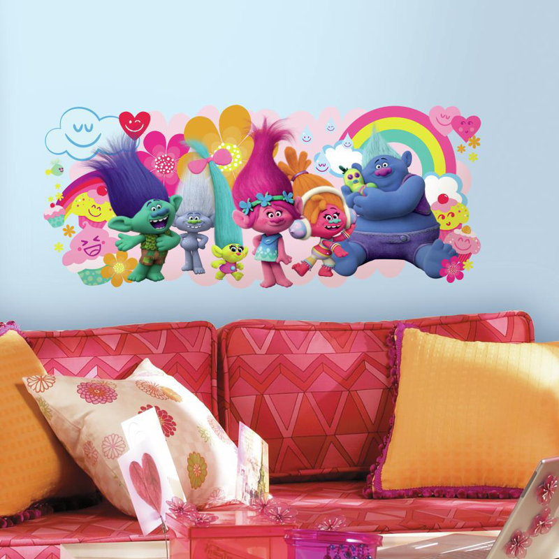 Room Mates Trolls Movie Peel and Stick Giant Wall Decal & Reviews | Wayfair