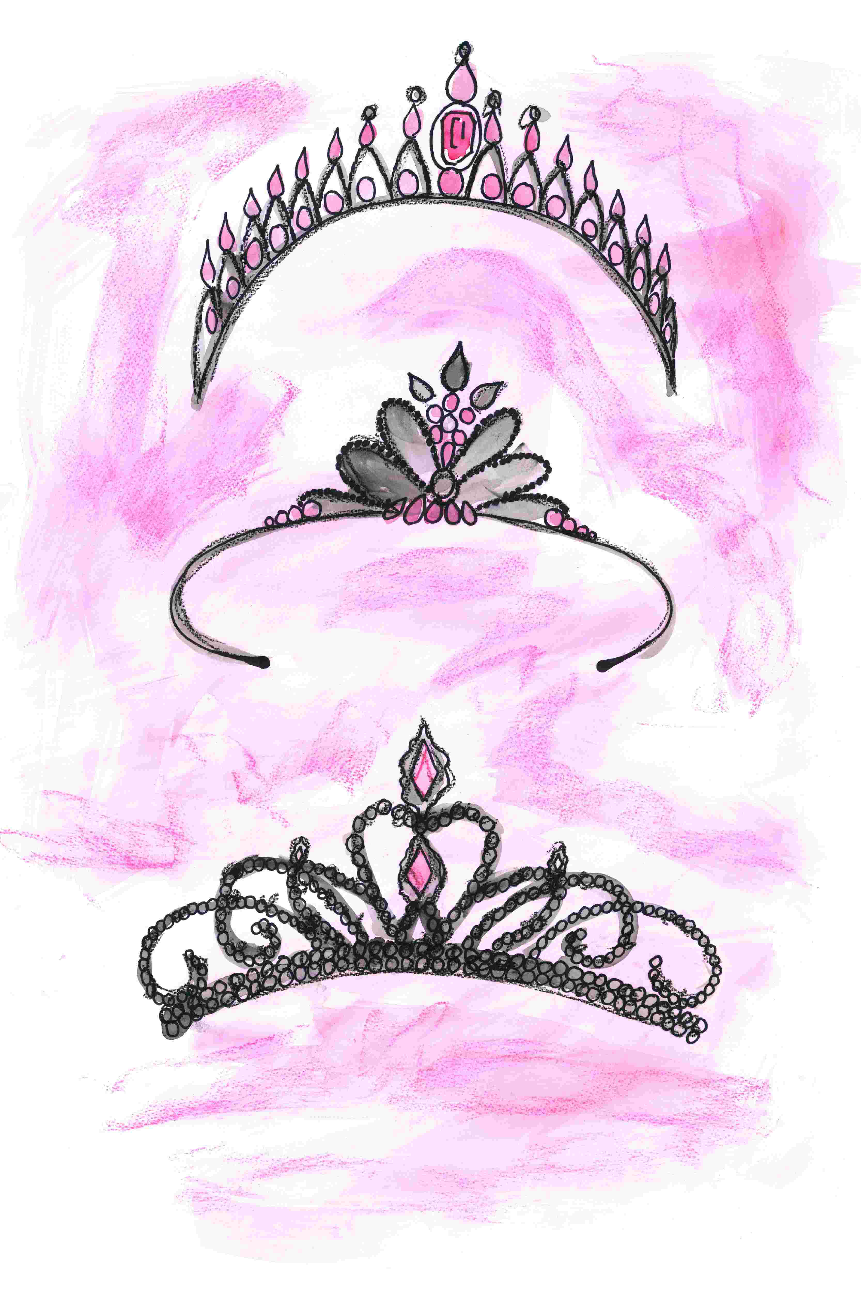 Gemma Violet Princess Crowns Pink - Wrapped Canvas Print | Wayfair