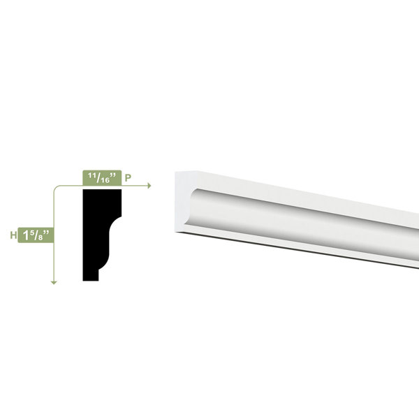 Ekena Millwork PVC Shingle 1 5/8"H x 96"W x 3/4"D Moulding - Wayfair Canada