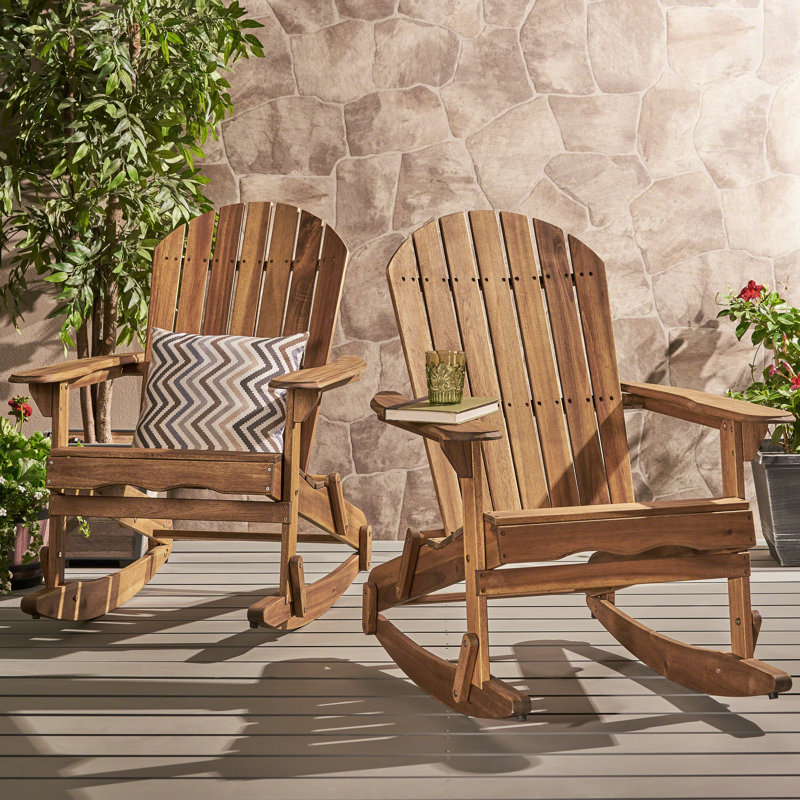 Rosecliff Heights Crossen Solid Wood Rocking Adirondack Chair & Reviews ...