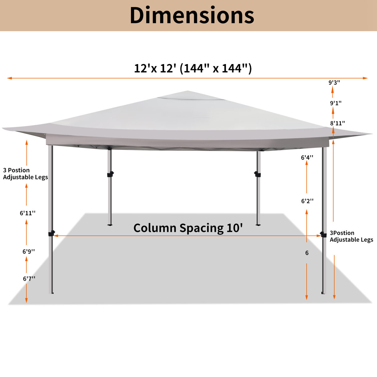 casualstay 12 Ft. W X 12 Ft. D Steel Pop-Up Canopy & Reviews | Wayfair