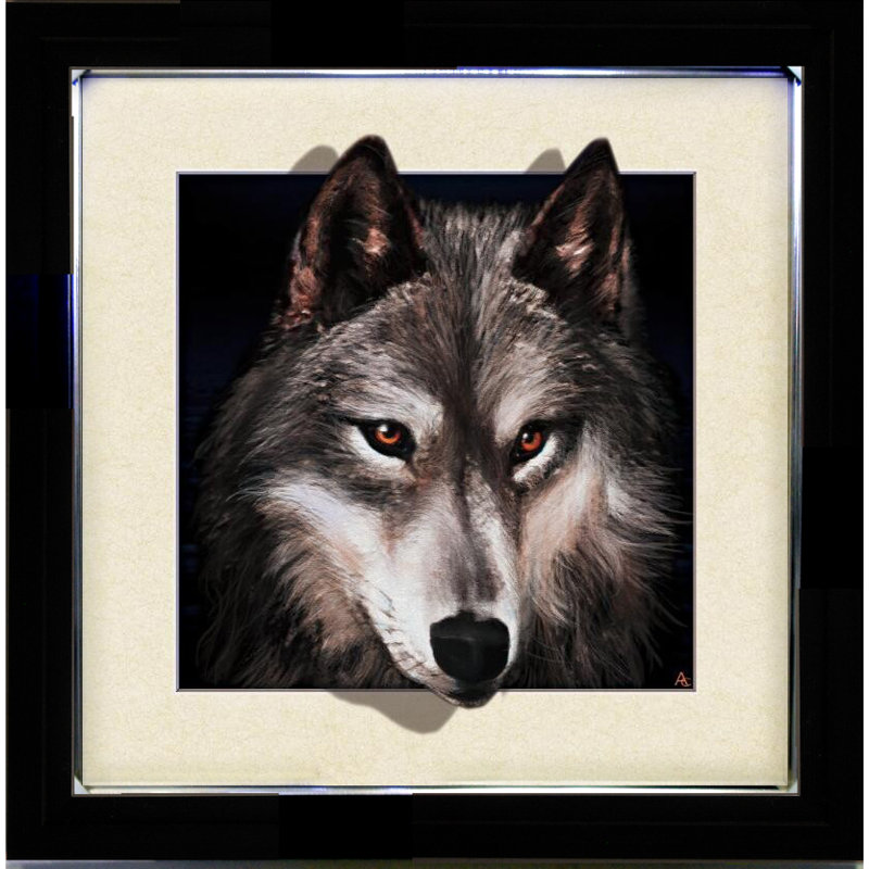 East Urban Home Wolf Head - Picture Frame Graphic Art | Wayfair