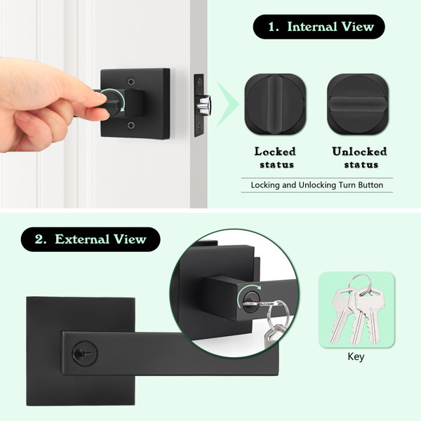 Probrico Keyed Alike Entry Door Locksets, Square Door Levers & Reviews ...