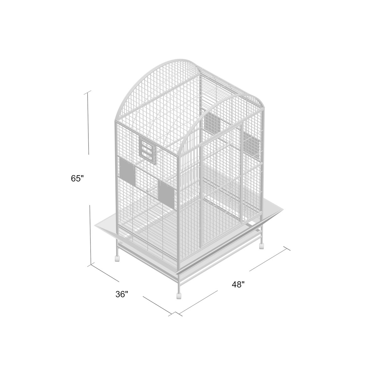 Archie & Oscar™ Dwight 65'' Iron Dome Top Floor Bird Cage with Wheels ...