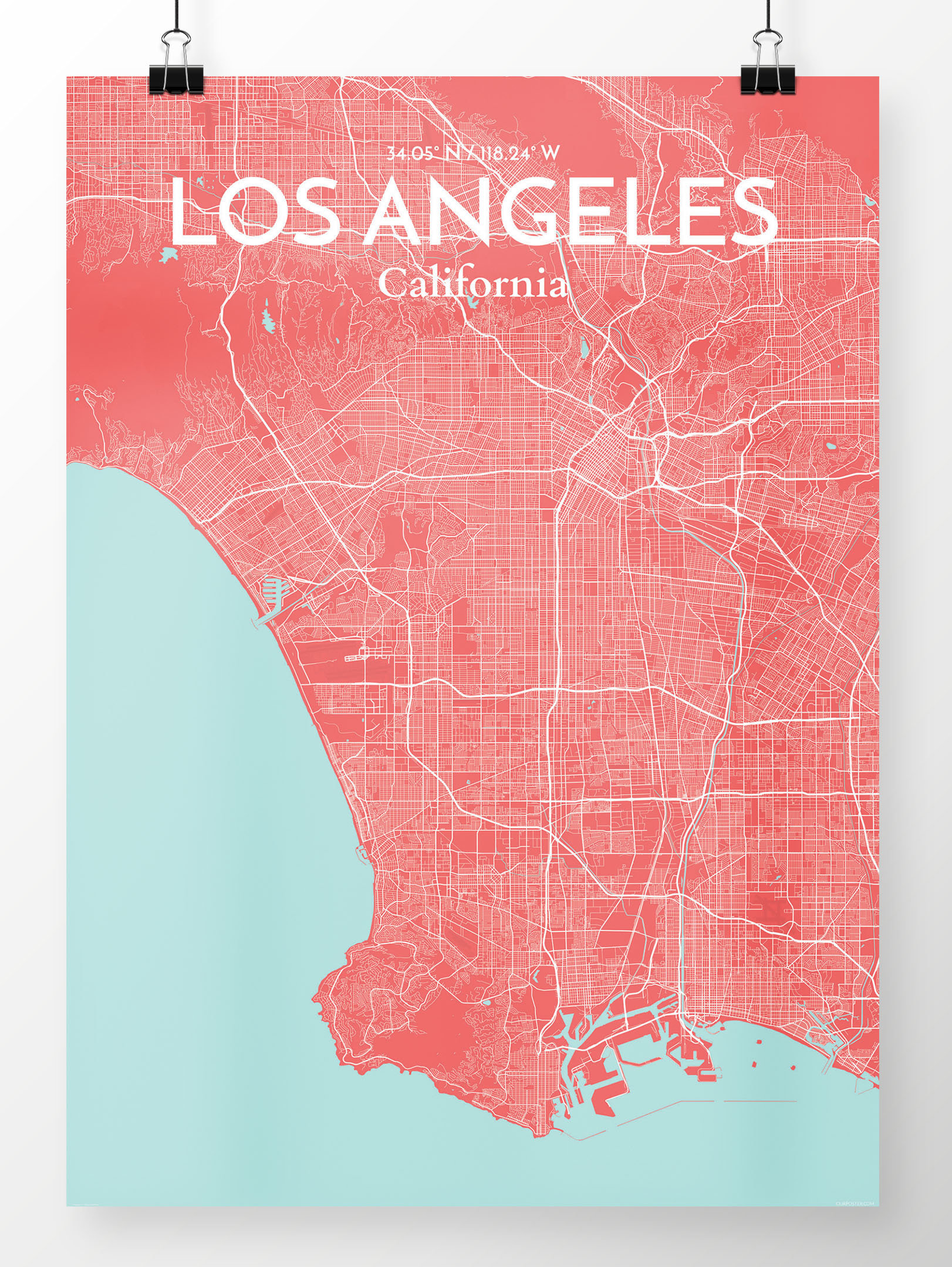 OurPoster.com Los Angeles City Map - Panoramic Graphic Art | Wayfair