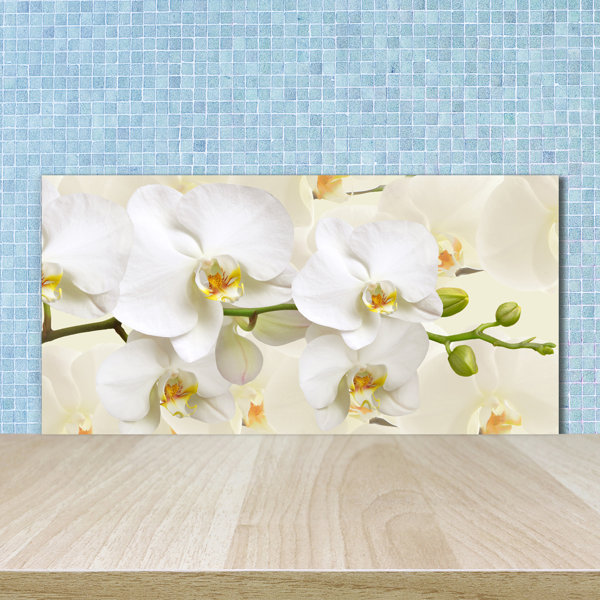 Ebern Designs Lonzy Orchid 50cm x 100cm Glass Panel | Wayfair.co.uk