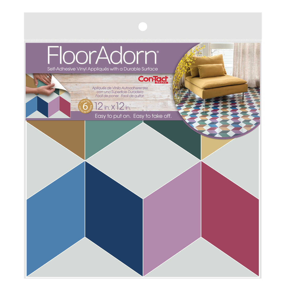 Floor Adorn by Con-Tact Brand Self-Adhesive Decorative and Removable 12 ...