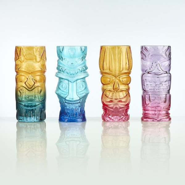Brayden Studio® Embossed 16 Fl. Oz. Tiki Glasses Designed Brightly ...