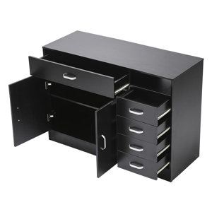 Zimtown Barber Station Makeup Black Hair Salon Cabinet & Reviews | Wayfair