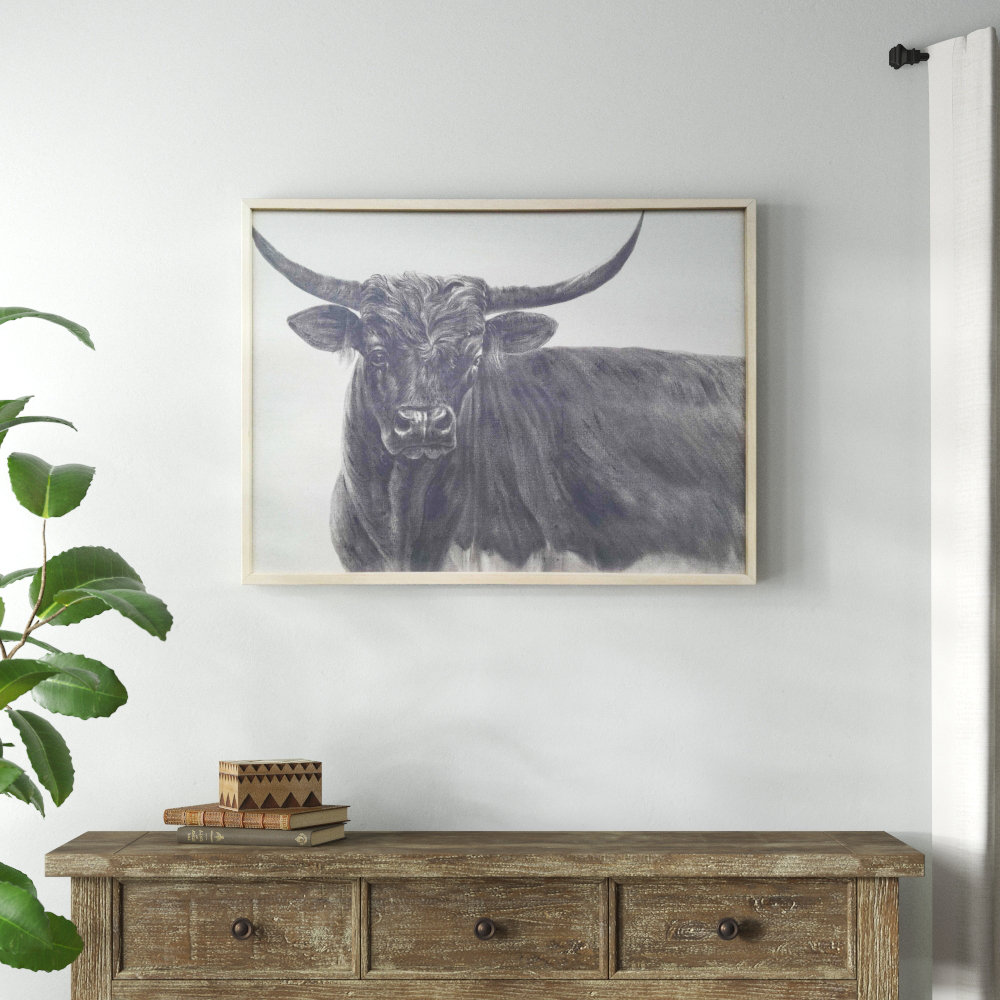 Union Rustic The Bull II - Picture Frame Print on Canvas | Wayfair