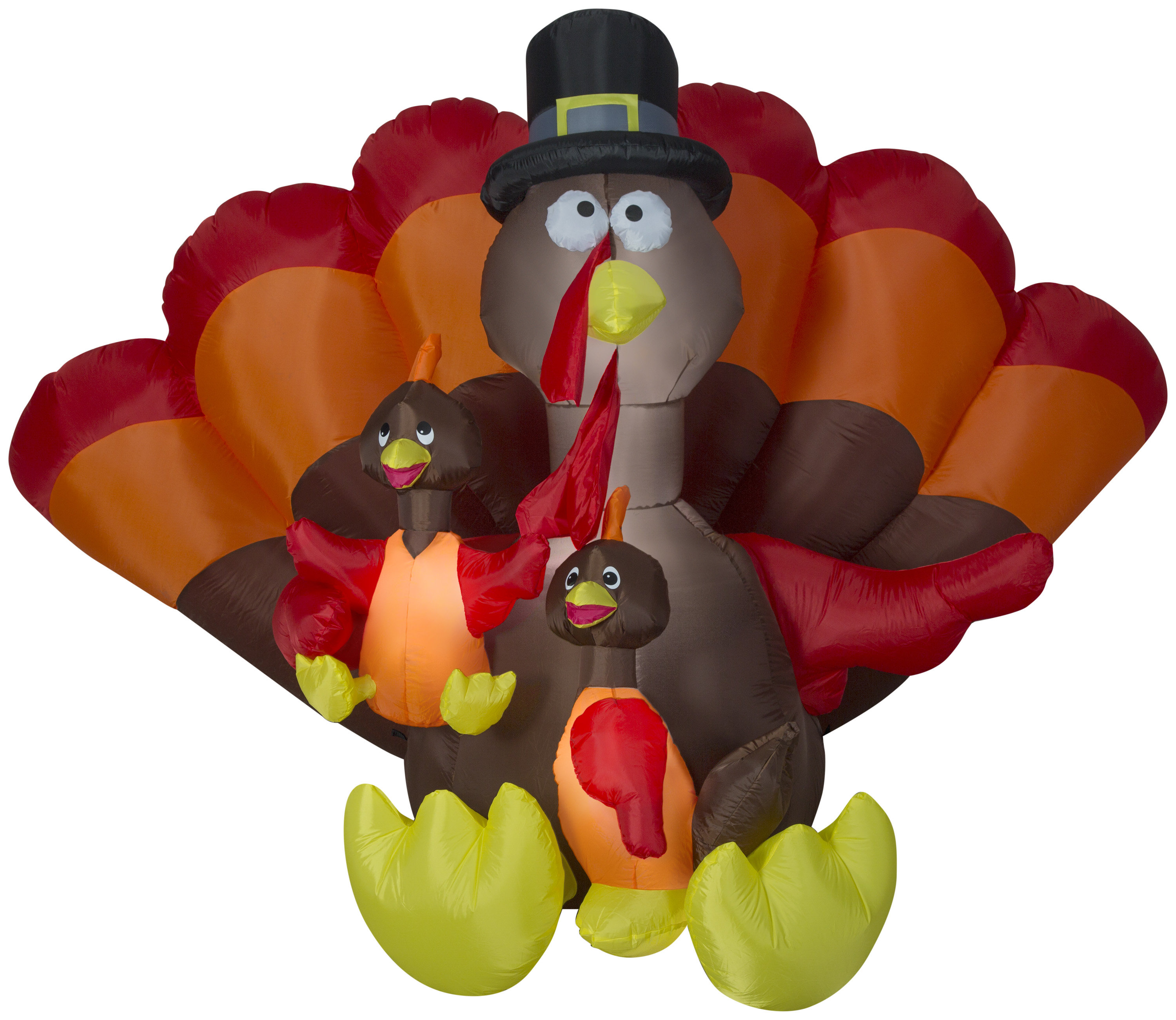 Gemmy Industries Airblown Turkey Family Scene Inflatable | Wayfair