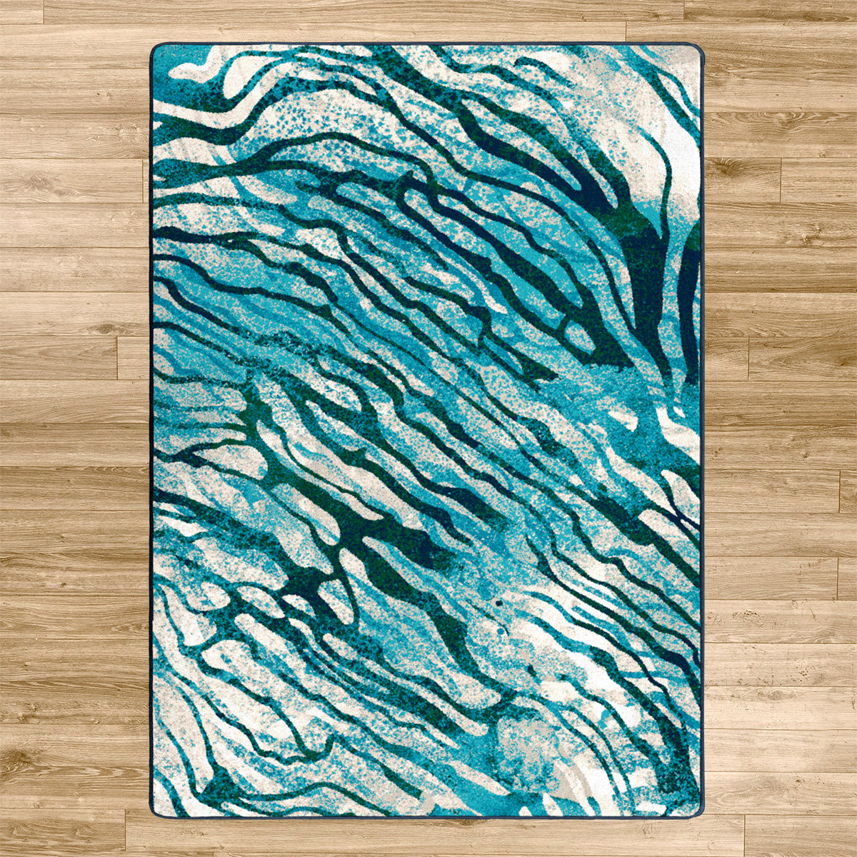 Highland Dunes Aziz Abstract Area Rug in Aqua | Wayfair