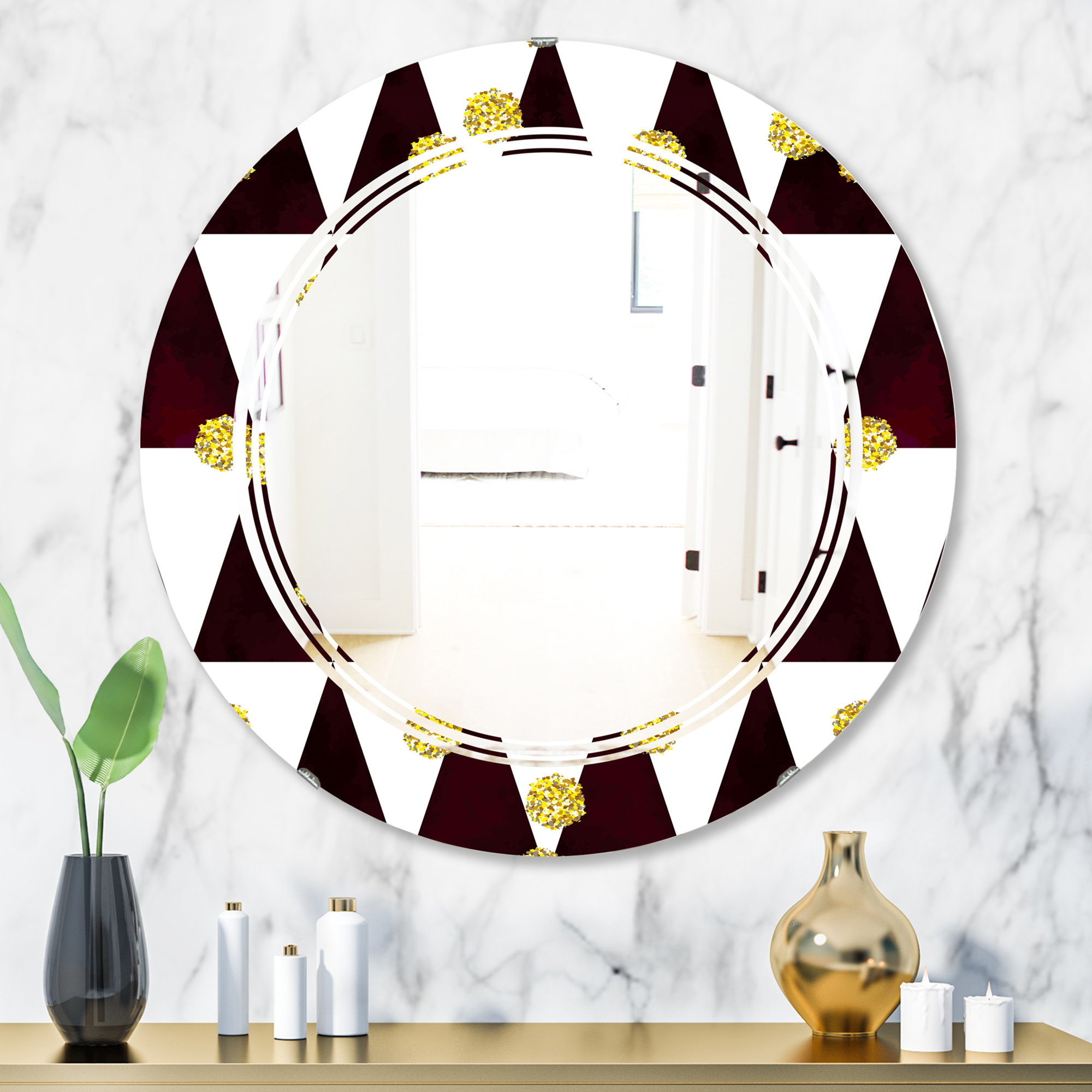 East Urban Home Triple C Polka Dot Pattern II Modern Frameless Wall ...