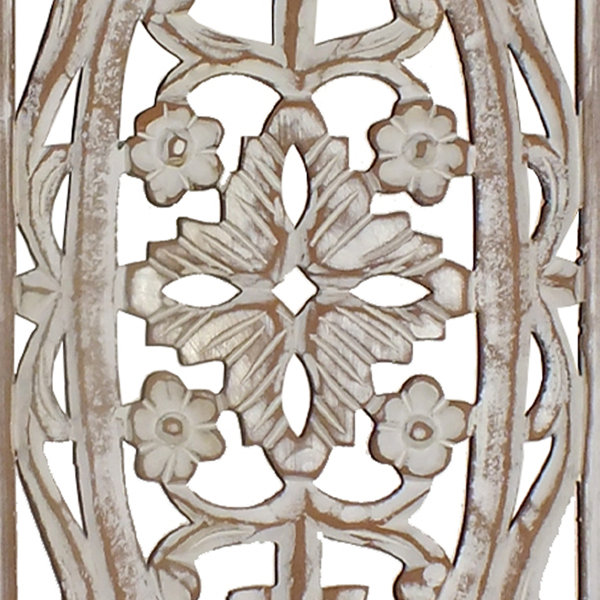 Bungalow Rose Rectangular Mango Wood Panel with Intricate Carving Wall ...