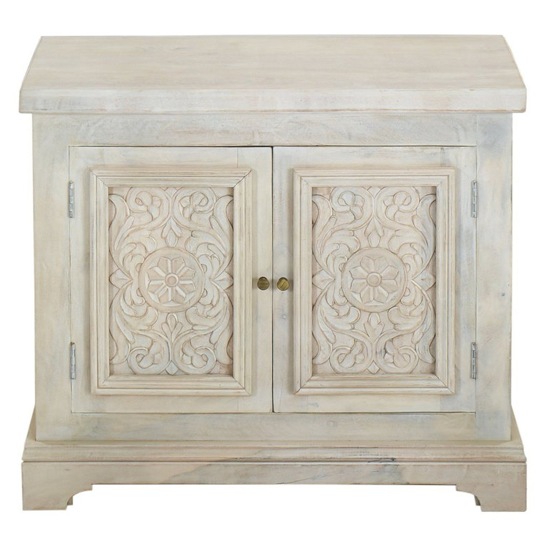 One Allium Way® Treva 36'' Tall Solid Wood 2 - Door Accent Cabinet ...