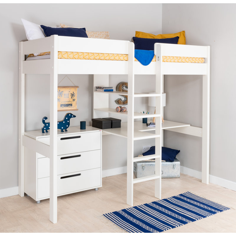 Stompa Single (3') High Sleeper Bed with Desk and Drawer Chest ...