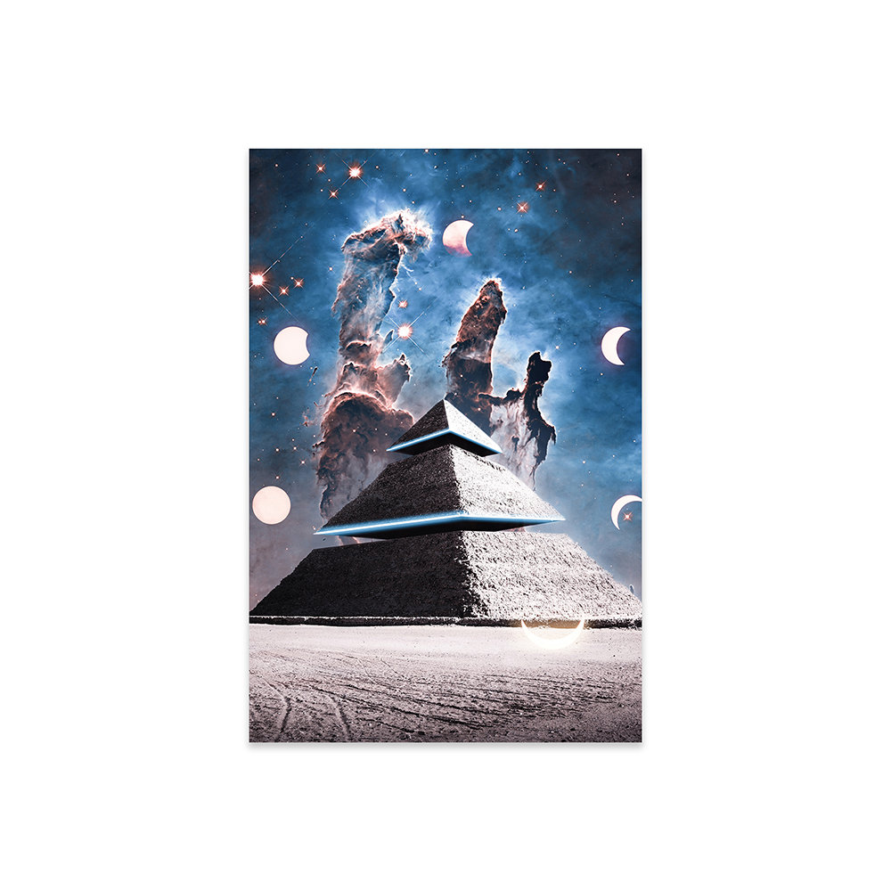 Latitude Run® Alien Spaceship Pyramid Theory by - Unframed Graphic Art ...