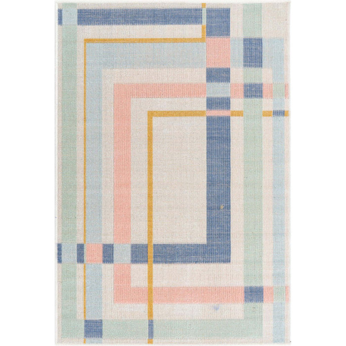 Ebern Designs Arean Geometric Area Rug in Beige | Wayfair