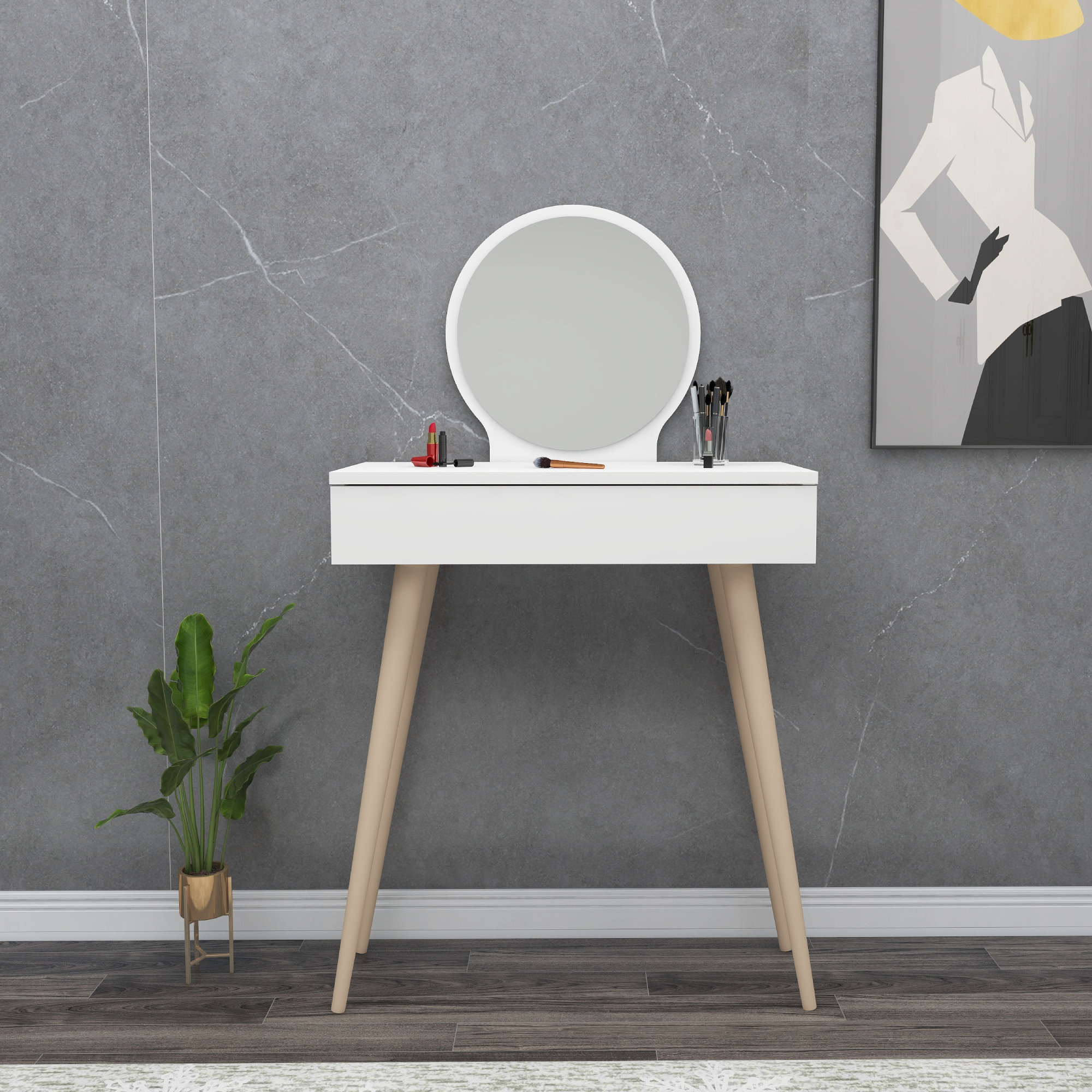 Corrigan Studio Dressing Table with Mirror | Wayfair.co.uk