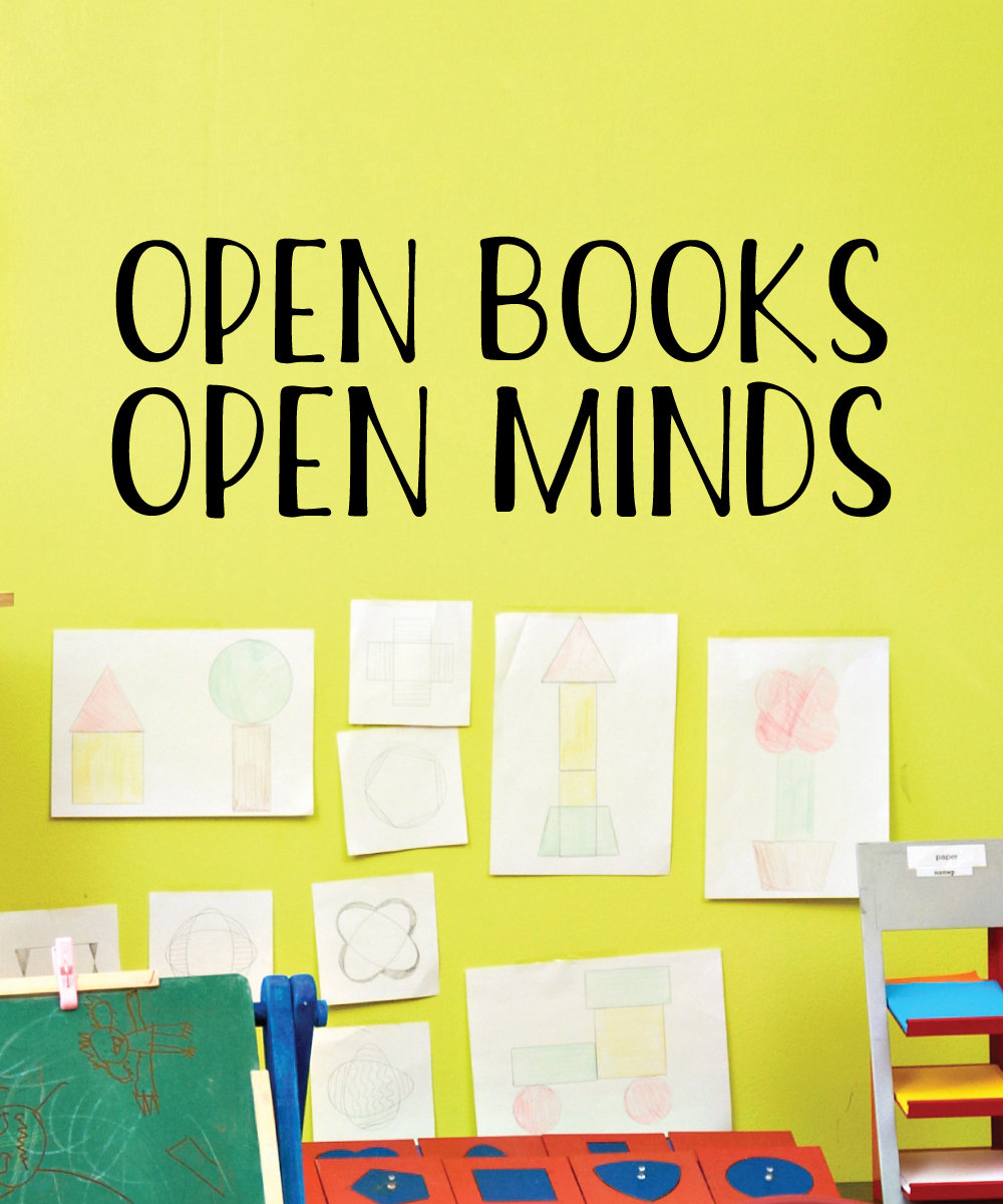 Belvedere Designs LLC Open Books Open Minds Wall Decal | Wayfair