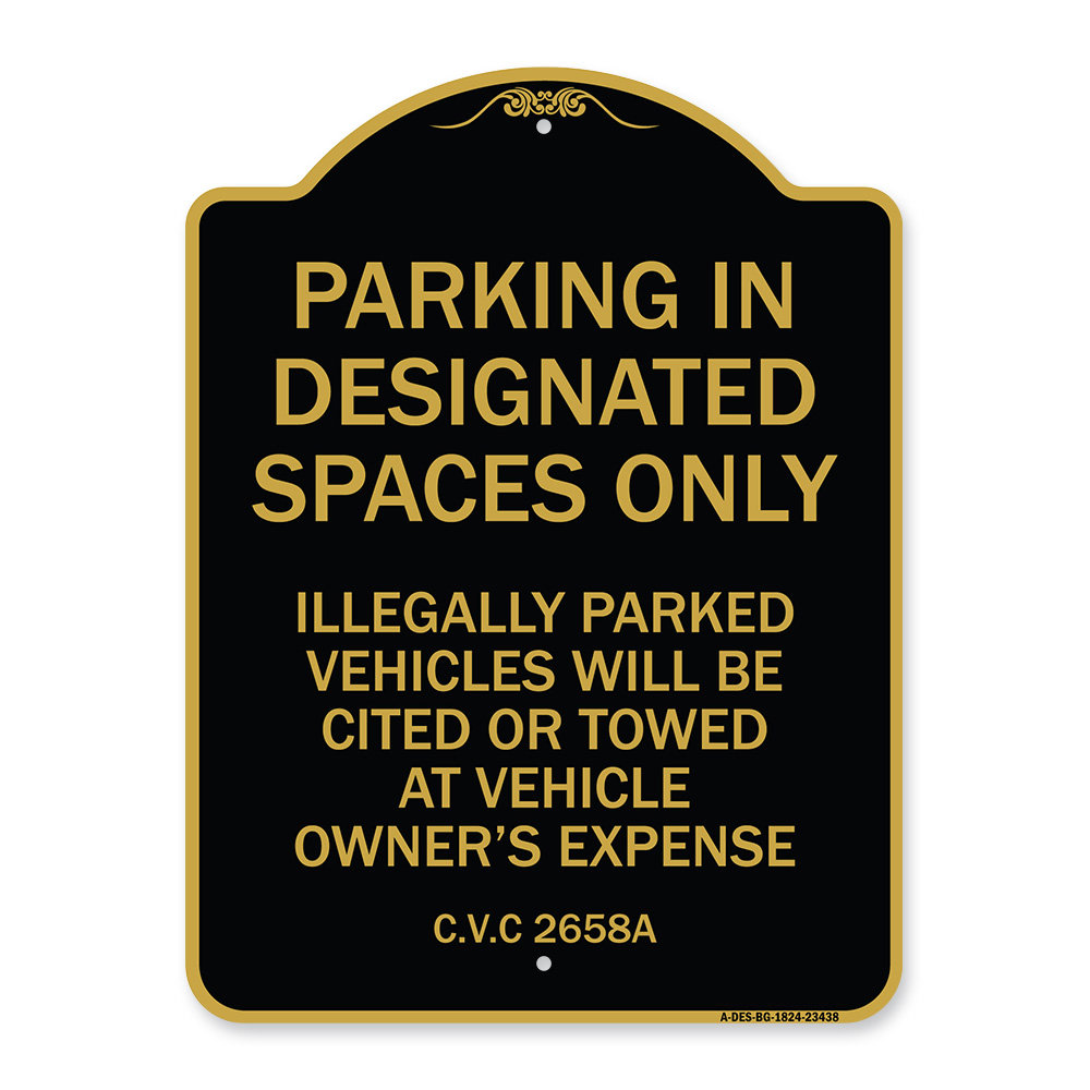 Signmission Designer Series Sign - Parking In Designated Spaces Only ...