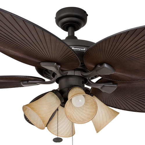 Honeywell Palm Island 52'' Indoor/Outdoor Ceiling Fan with Light Kit ...