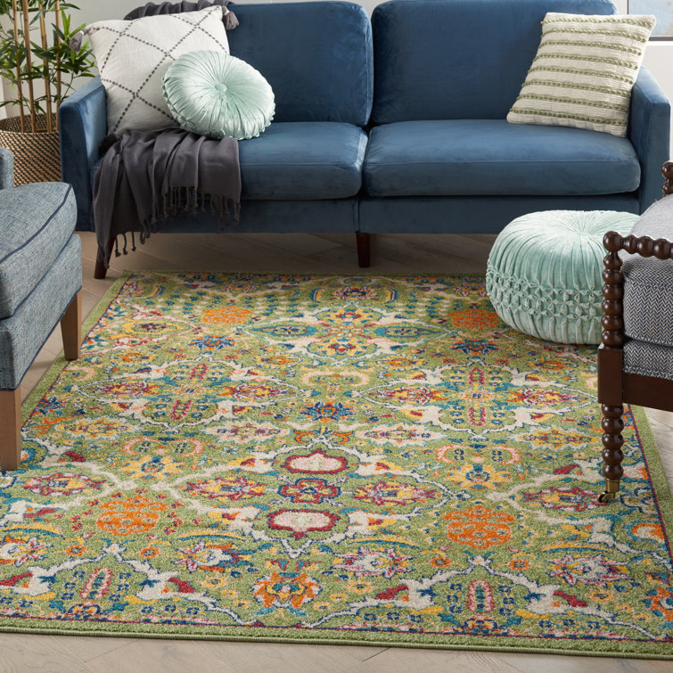 Bungalow Rose Weylyn Oriental Green/Orange Area Rug & Reviews | Wayfair
