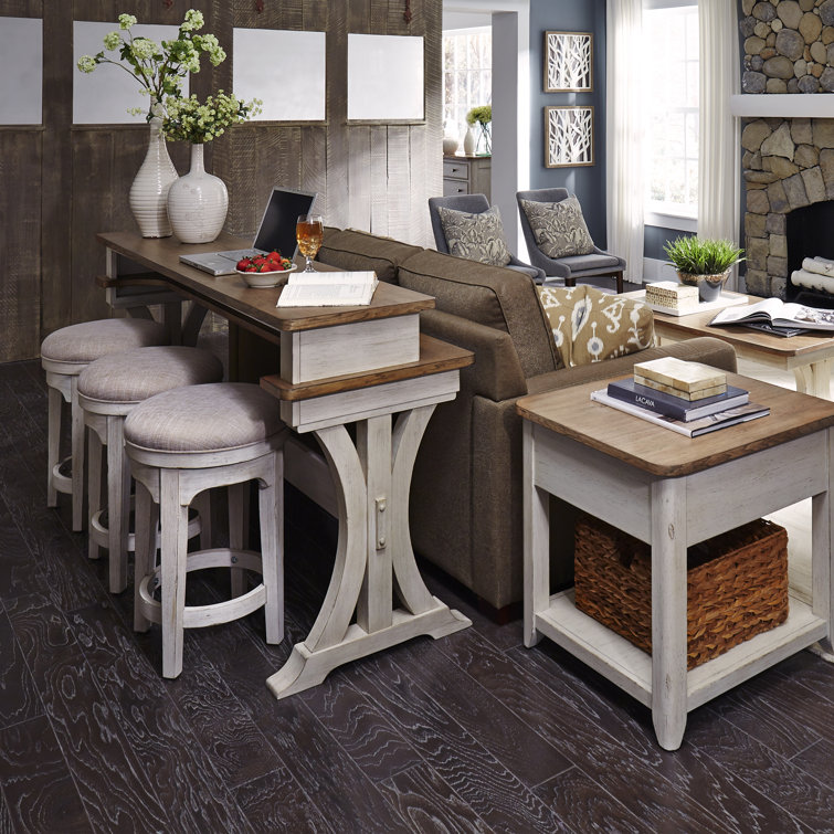 Liberty Furniture Farmhouse Reimagined 76'' Console Table and Stool Set ...