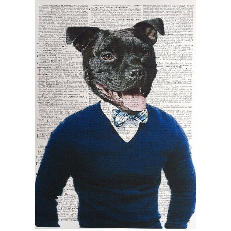 Maturi A3 Staffordshire Bull Terrier Dictionary Print - Quirky Dog Wall ...