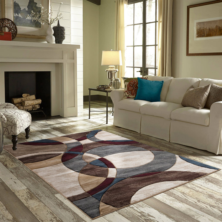 Wrought Studio Adonia Abstract Brown/Gray Area Rug | Wayfair