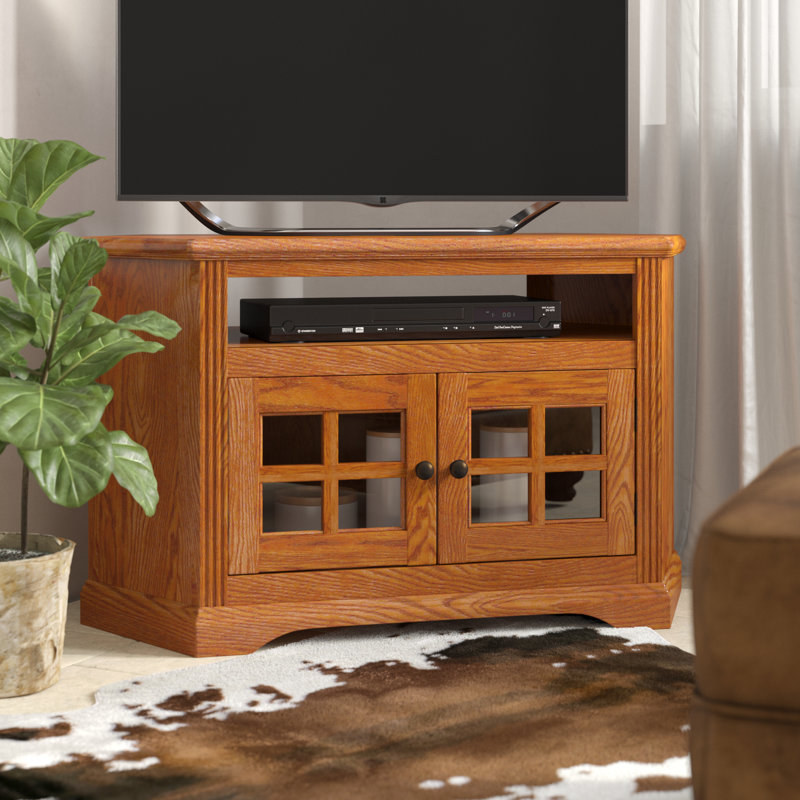 Loon Peak® Glastonbury Solid Wood Corner TV Stand for TVs up to 50 ...