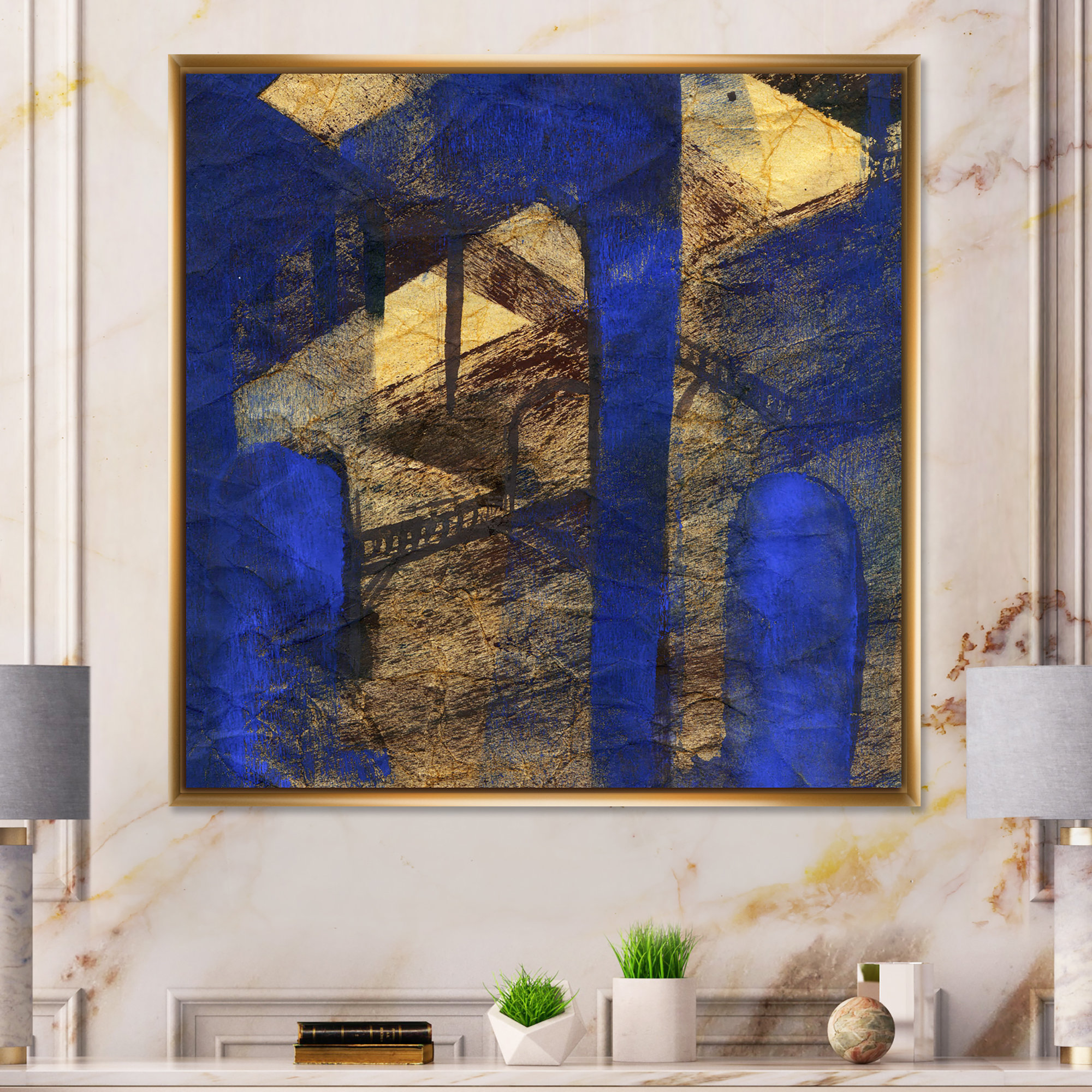 Wrought Studio Abstract Triangle & Cubism Element IV - Painting on ...