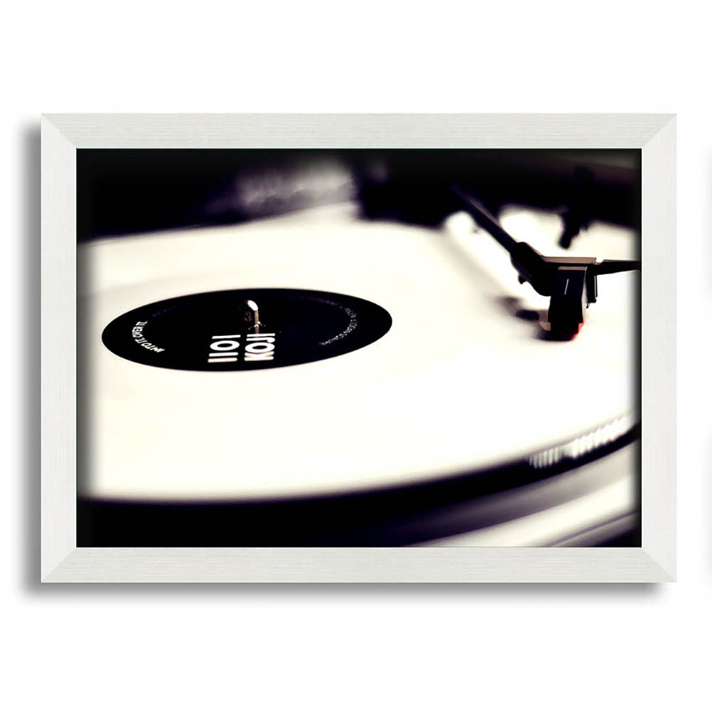 Ebern Designs Lenamae Vinyl Record Player Black and White - Single ...