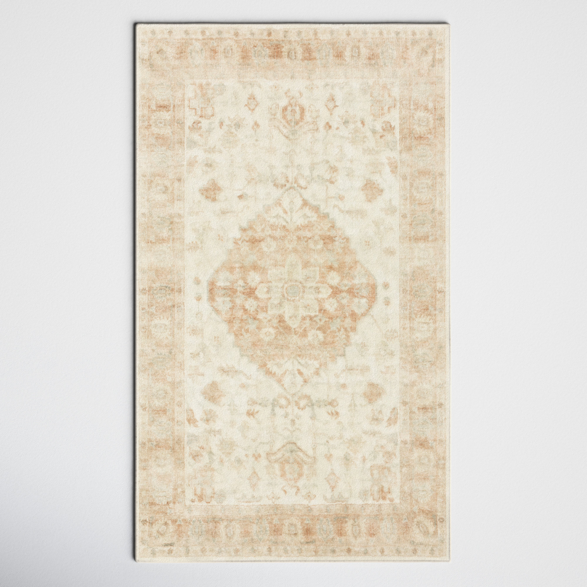 Joss & Main Sharelle Performance Ivory / Terracotta Rug & Reviews | Wayfair