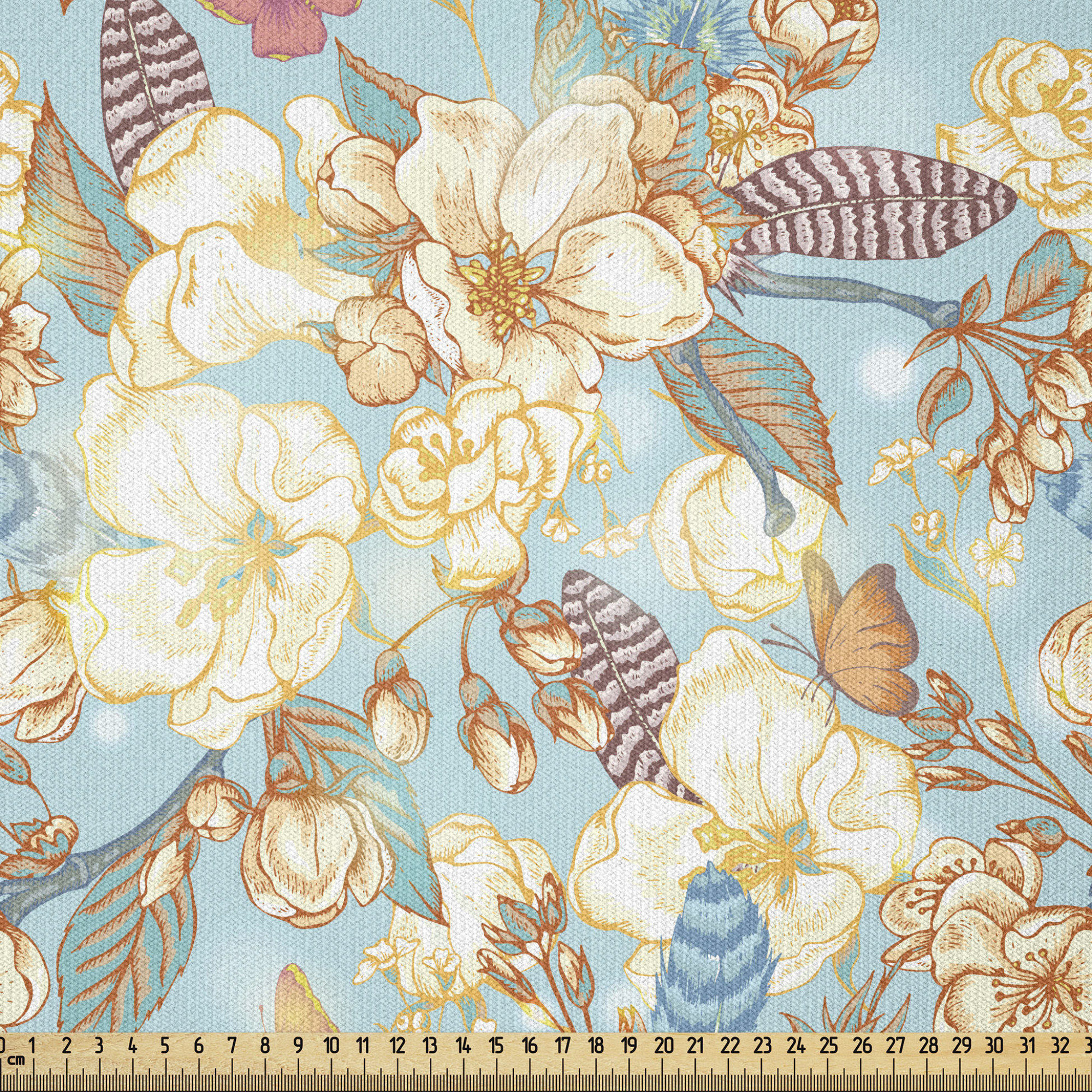 East Urban Home Shabby Flora Fabric By The Yard, Vintage Garden Spring ...