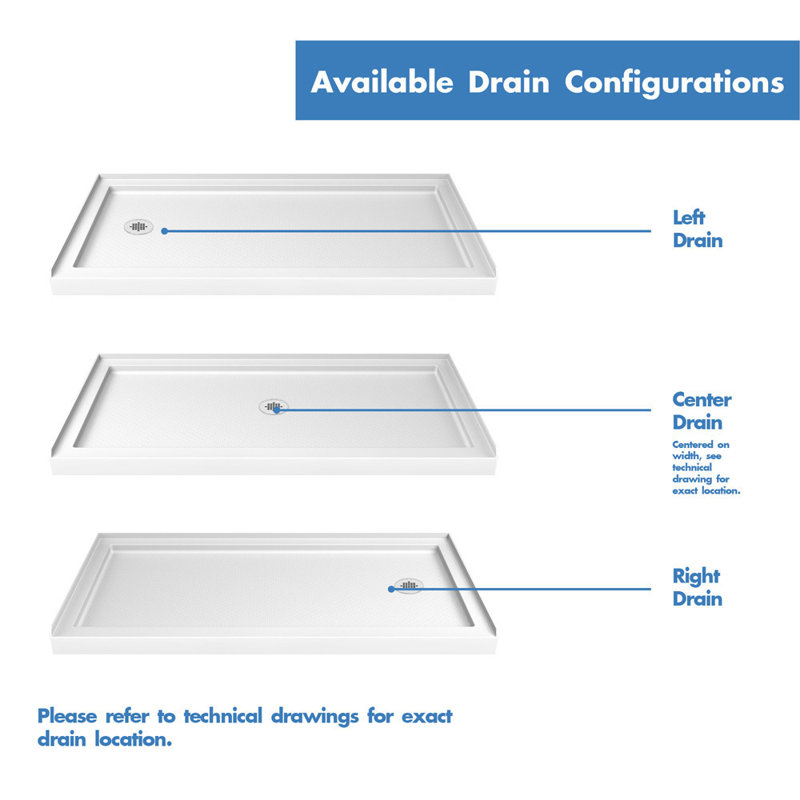 DreamLine SlimLine 54" x 32" Single Threshold Shower Base & Reviews ...