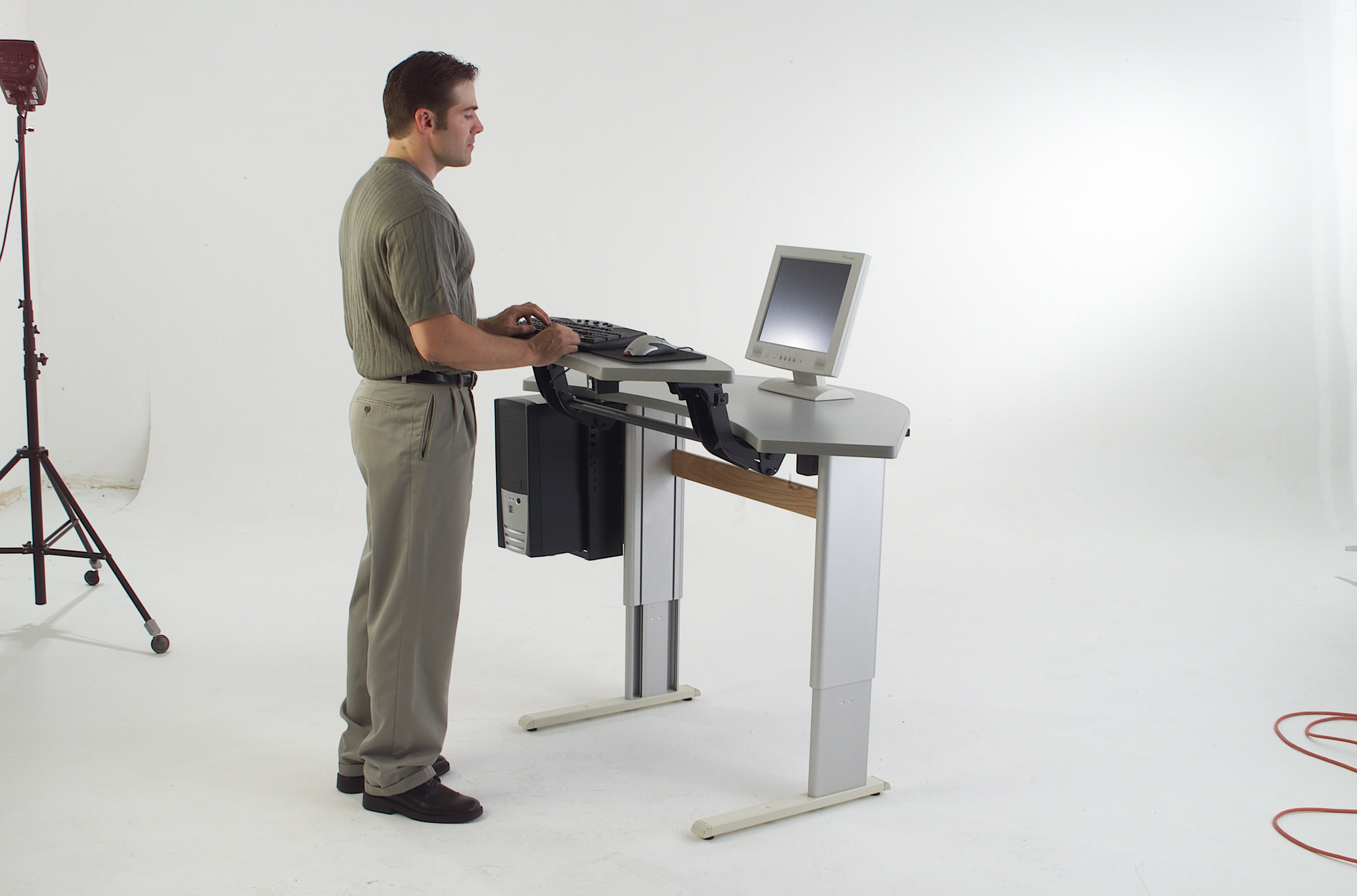 Populas Infinity Height Adjustable Trapezoid Standing Desk Converter | Wayfair