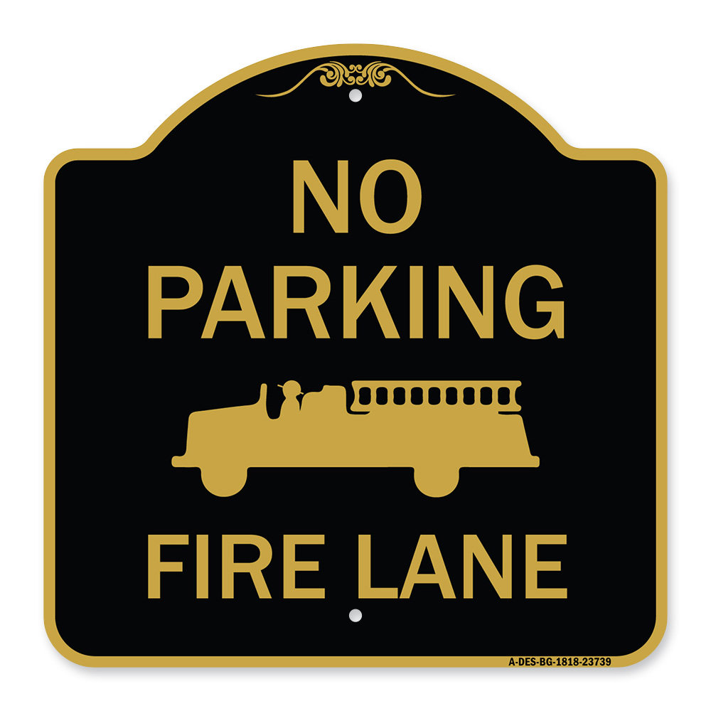 Signmission Designer Series Sign - No Parking Fire Lane (Fire Truck ...