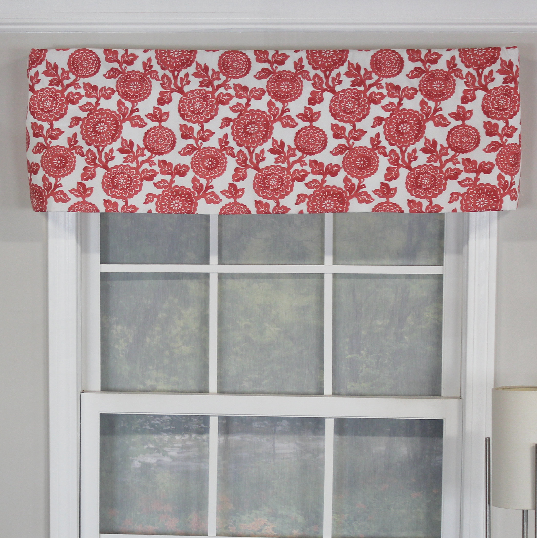 Latitude Run® Floral Cotton Tailored 50'' Window Valance | Wayfair