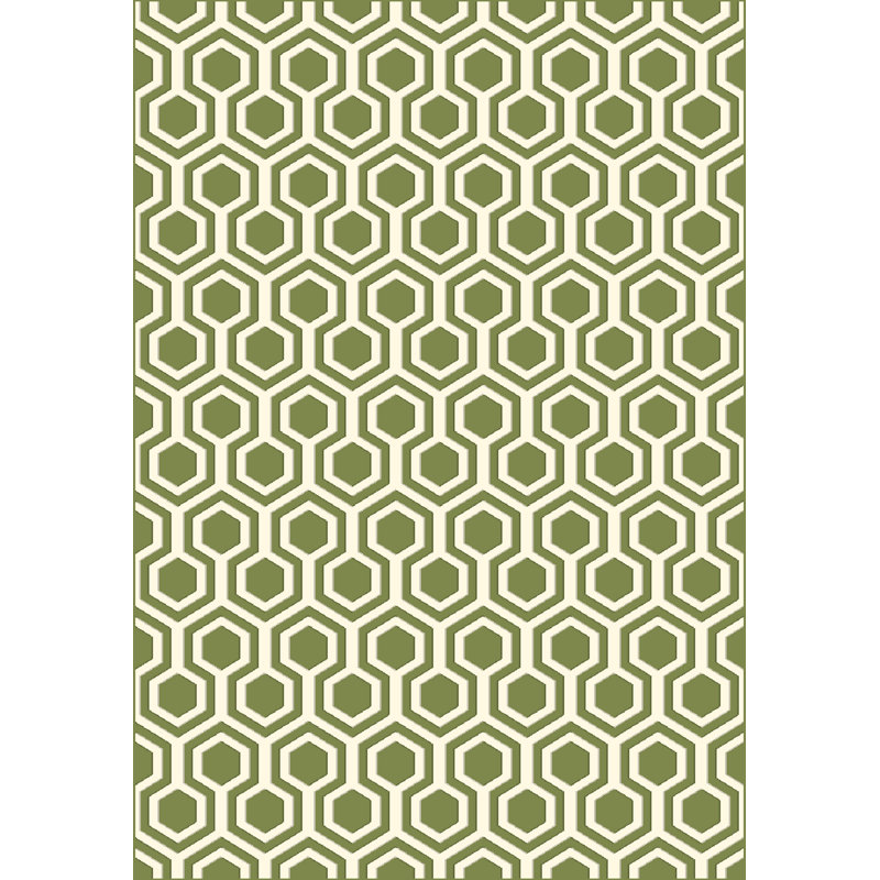 Dynamic Rugs Trend Geometric Area Rug in Green;Ivory | Wayfair